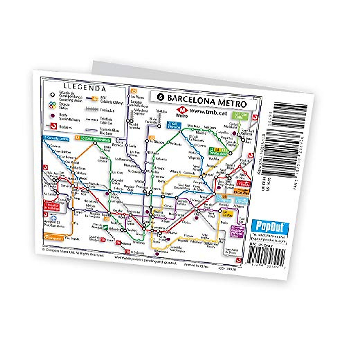 Barcelona PopOut Map (PopOut Maps)