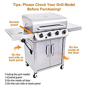 Hisencn Grill Heat Plate Replacement for Charbroil, Thermos, Centro, Costco Kirkland Grills, 3-Pcs 15 inch Stainless Steel Tent Shield Plate Deflector, BBQ Flame Tamer Burner Cover