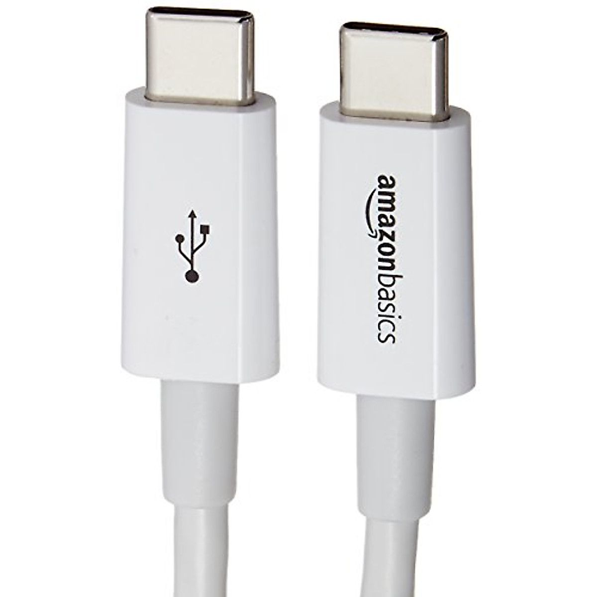 Amazon Basics USB-C to USB-C 2.0 Fast Charger Cable, 480Mbps Speed, USB-IF Certified, for Apple iPhone 15, iPad, Samsung Galaxy, Tablets, Laptops, 9 Foot, White