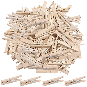 MANCHAP 300pcs 2.83 Inch Wooden Clothespins, Wood Laundry Clips, Wooden Close Pegs Clothes Pins for Crafts, Hanging Photos