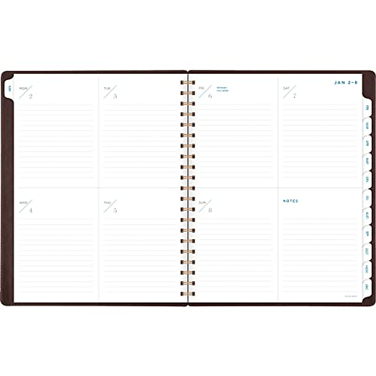 AT-A-GLANCE 2023 Weekly & Monthly Planner, 8-1/2" x 11", Large, Spiral Bound, Monthly Tabs, Pocket, Signature, Brown (YP90509)