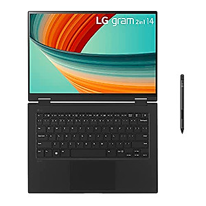 LG gram 14” 2in1 Lightweight Laptop, Intel 13th Gen Core i7 Evo Platform, Windows 11 Home, 16GB RAM, 1TB SSD, Black