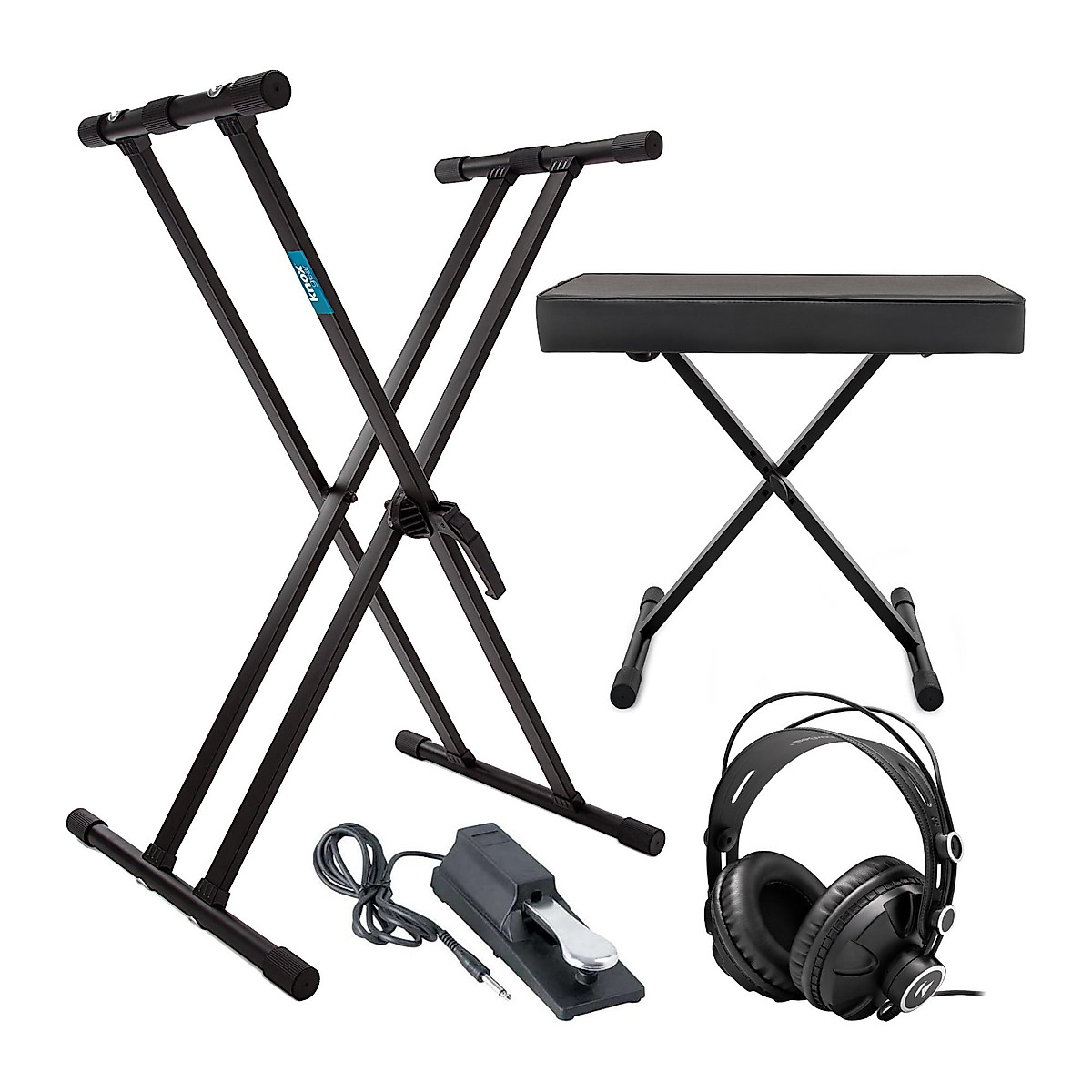 Nord Electro 6D 73 73-Note Semi-Weighted Waterfall Keybed Bundle with Adjustable Keyboard Stand, Adjustable Double X Bench, Sustain Pedal, and Closed-Back Headphones (5 Items)