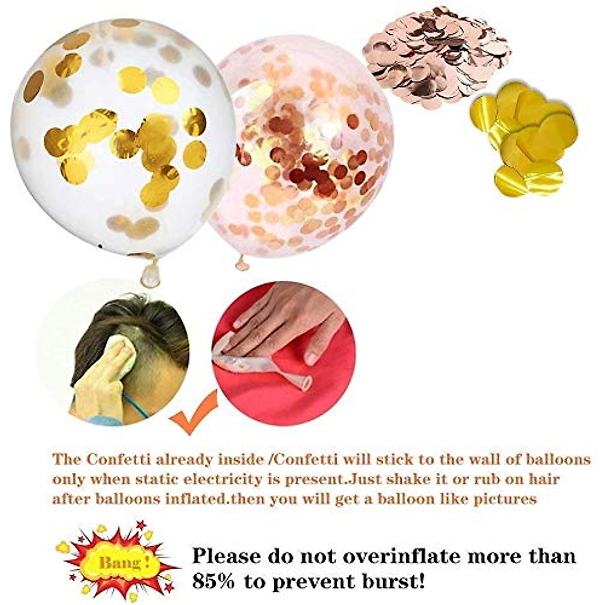 40 Pack Unicorn Latex Balloons For Arch Kit Column Garlands Banner Helium Confetti Balloons for Happy Birthday Party Wedding Celebrations Gold Rose Bulk Cute Party Decoration Supplies (12 Inch)