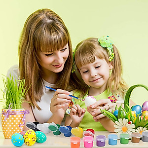 Tempera Paint Pots Set for Kids, 12 Colored Washable Paints, Glitter Paint, 2 Brushes, For Schools Clubs and Camps, Essential Craft Supplies for All Children’s Arts and Crafts, Painting Supplies Kit