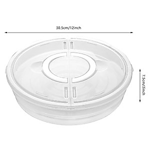 ATRDTO 1Pc 12 Inch Pie Carrier with Lid and Handle Pizza Slice Storage Container for Cheese Cake, Corn Pie, Fruit White Clear Visible (1)