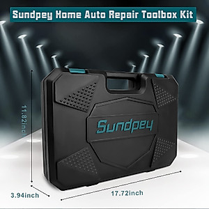 Sundpey Household Tool Kit 257-PCs - Home Auto Repair Tool Set Complete General Hand Tool Set - Tool Kits for Handyman & Precision Screwdriver Set & Metric Hex Key & Toolbox Storage Case for Men Women