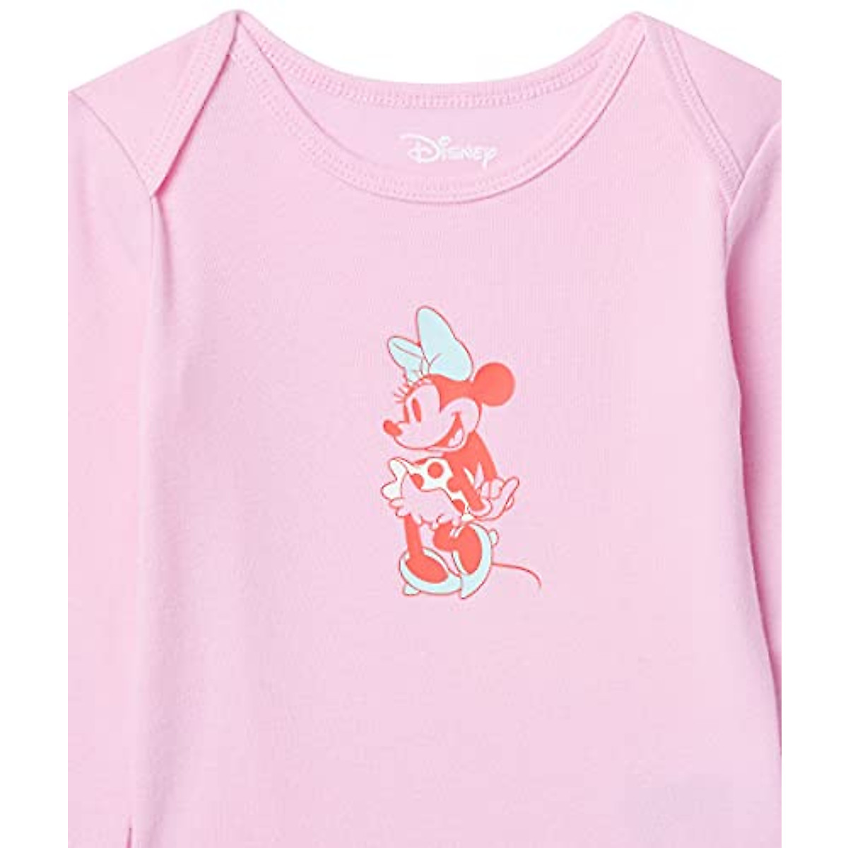 Amazon Essentials Disney | Marvel | Star Wars | Princess Baby Girls' Long-Sleeve Bodysuits, Pack of 5, Minnie Rainbow Chaser, 18 Months