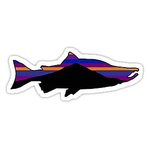 Chili Print Patagonia Type Salmon Fish - Sticker Graphic Bumper Window Sicker Decal - State Love Sticker