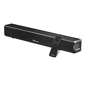 Wohome 16-Inch Small Sound Bars for TV, 50W Mini TV Speakers Soundbar with Wireless Bluetooth 5.0/Optical/AUX-RCA/USB Connection for Smart TV, 5EQs - S66