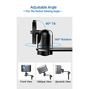 HIBORI Projector Stand Floor Projector Mount Adjustable Height 16 to 48 Inch Universal Projector Ceiling Mount 360 Degree Rotation Compatible with XGIMI, VANKYO, Jinhoo, AuKing