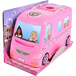 Barbie Dream Camper Bubble Machine | Vehicle Toy with Lights and Sounds for Kids | Bubble Solution Included - Sunny Days Entertainment