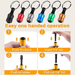 Bit Holder Stocking Stuffers for Men Gifts for Christmas Cool Gadgets Tool 1/4 Hex Shank Socket Magnetic Screwdriver Bit Holder Keychain Impact Driver Extension Bar Birthday Gifts Ideas for Dad Adult