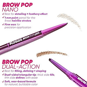Kosas Brow Pop Nano Ultra-Fine Detailing Pencil - Medium Brown (Neutral medium brown) DFGHJ6-5