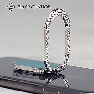 [2 Packs] Diamond-Encrusted Baked Enamel Glitter Bling Bling Phone Ring Holder, Sparkle Phone Ring Grip Artificial Diamond Stand,Rhinestone Cell Finger Ring for Phones,Pad