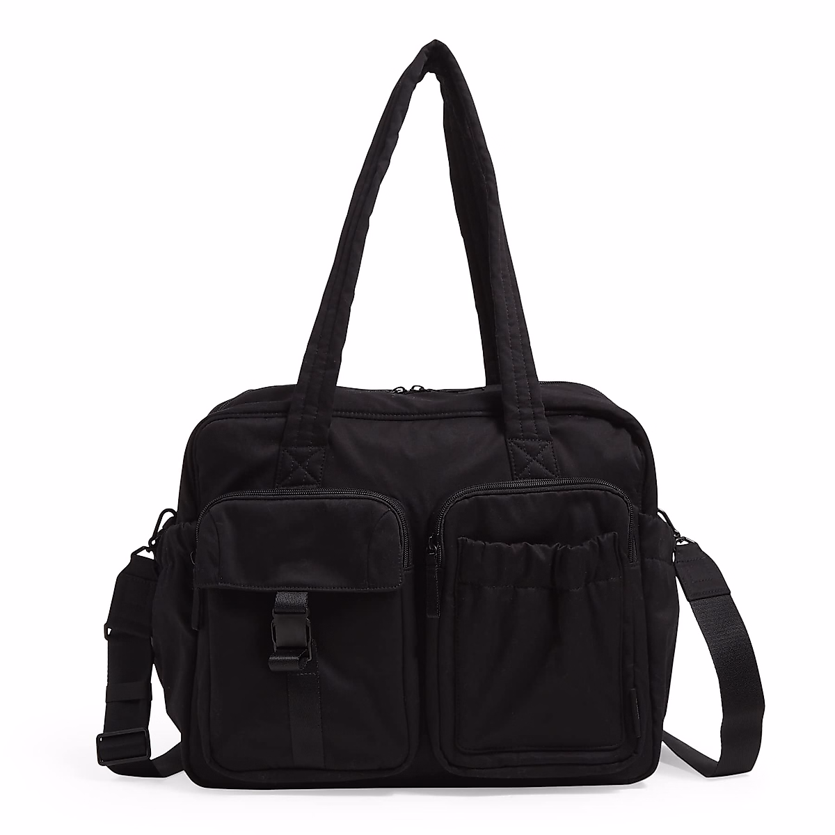 Vera Bradley Womens Cotton Utility Oversized Tote Travel Bag, Mulled Wine - Recycled Cotton, One Size US