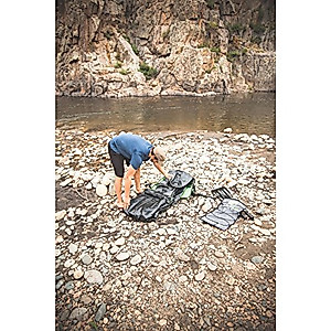 Sevylor QuickPak K5 24 Gauge PVC Polyester 1 Person Inflatable Kayak w/Hand Pump, Paddle, Double Lock Valves and Easy To Carry Backpack System, Gray