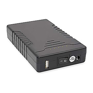 Talentcell Rechargeable 12V 6000mAh/5V 12000mAh DC Output Lithium ion Battery Pack for LED Strip and CCTV Camera, Portable Li-ion Power Bank with Charger, Black