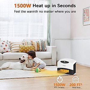 GiveBest Smart Wall Heater - 1500W Space Heater for Indoor Use, Work with Alexa, Adjustable Thermostat, Remote and WiFi Control, 24H Timer, Easy-mounted Heater for Bedroom Office Garage RV