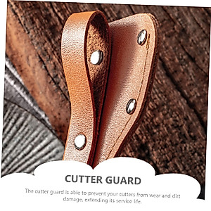 Zerodeko Glamping Accessories 4 Pcs Leather Sashimi Case Butcher Sleeve Chef Guard Blade Shield Shop Knives Long Guards Leather Sheath Cutter Cover for Restaurant Luxury Tool Pruner