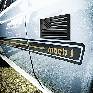 BESULEN 3D American Flag Emblem Decal, 2 Pack Acrylic Cut-Out Military Patriotic Sticker, Matte Black Auto Bumper Door Window USA Flag Emblem, Car Exterior Accessories for Truck, SUV, Motorcycle