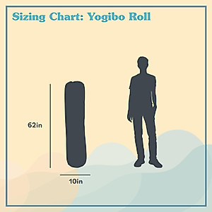 Yogibo Roll Long Full Body Pillow for Women and Men, Adults, for Back, Lumbar, Body Support, Side Sleeper, Maternity, Nursing, Pregnancy for Sleeping, Micro-Bead Filling, Dark Grey