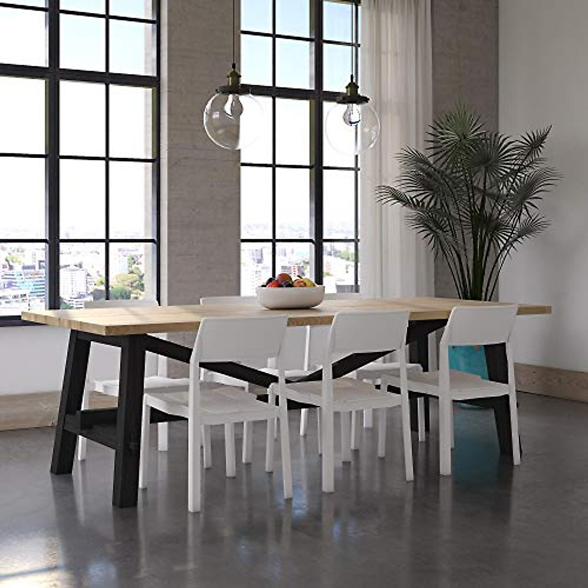 Novogratz Poolside Collection, Chandler Stacking Dining Chairs, Indoor/Outdoor, 4-Pack, White