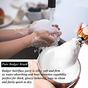 Grandslam Shaving Bowl and Brush Kit, Stainless Steel Shaving Bowl With Lid, Badger Hiar Shaving Brush, Wide Mouth, Shaving Kit For Men