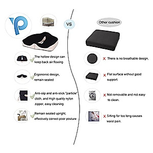 Memory Foam Seat Chair Cushion Relieve Sciatica Pain Coccyx Pain Comfortable seat Cushion Ergonomic Design Used for Office Chair Cushions car seat Cushions and Wheelchair Cushions