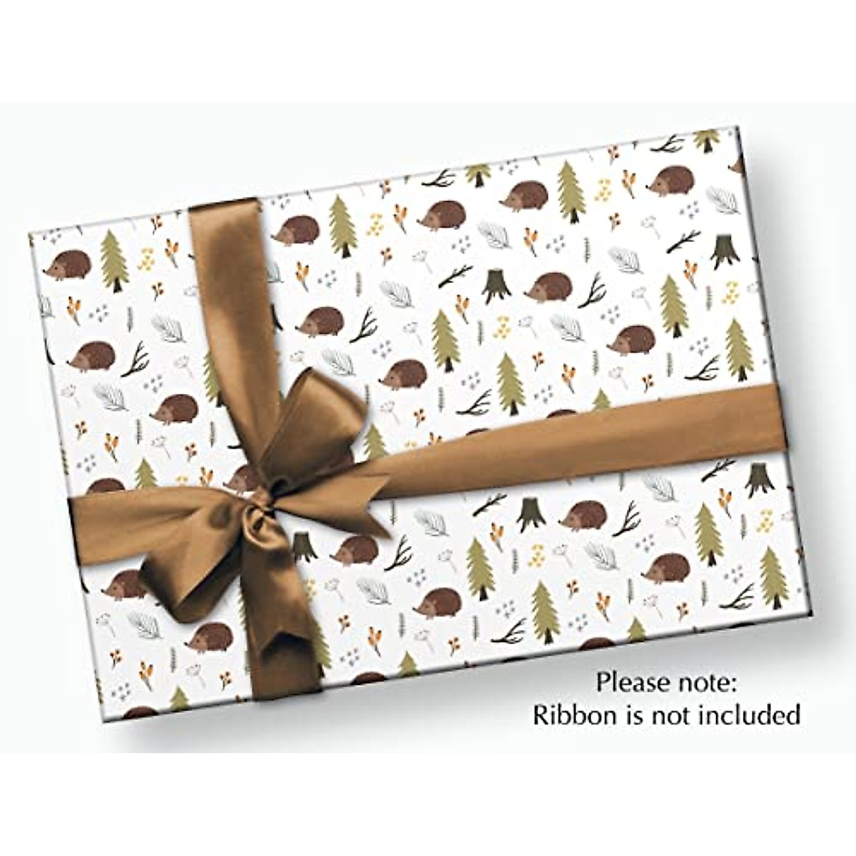 Stesha Party Woodland Wrapping Paper Hedgehog Gift Wrap - Folded Flat 30 x 20 Inch 3 Sheets