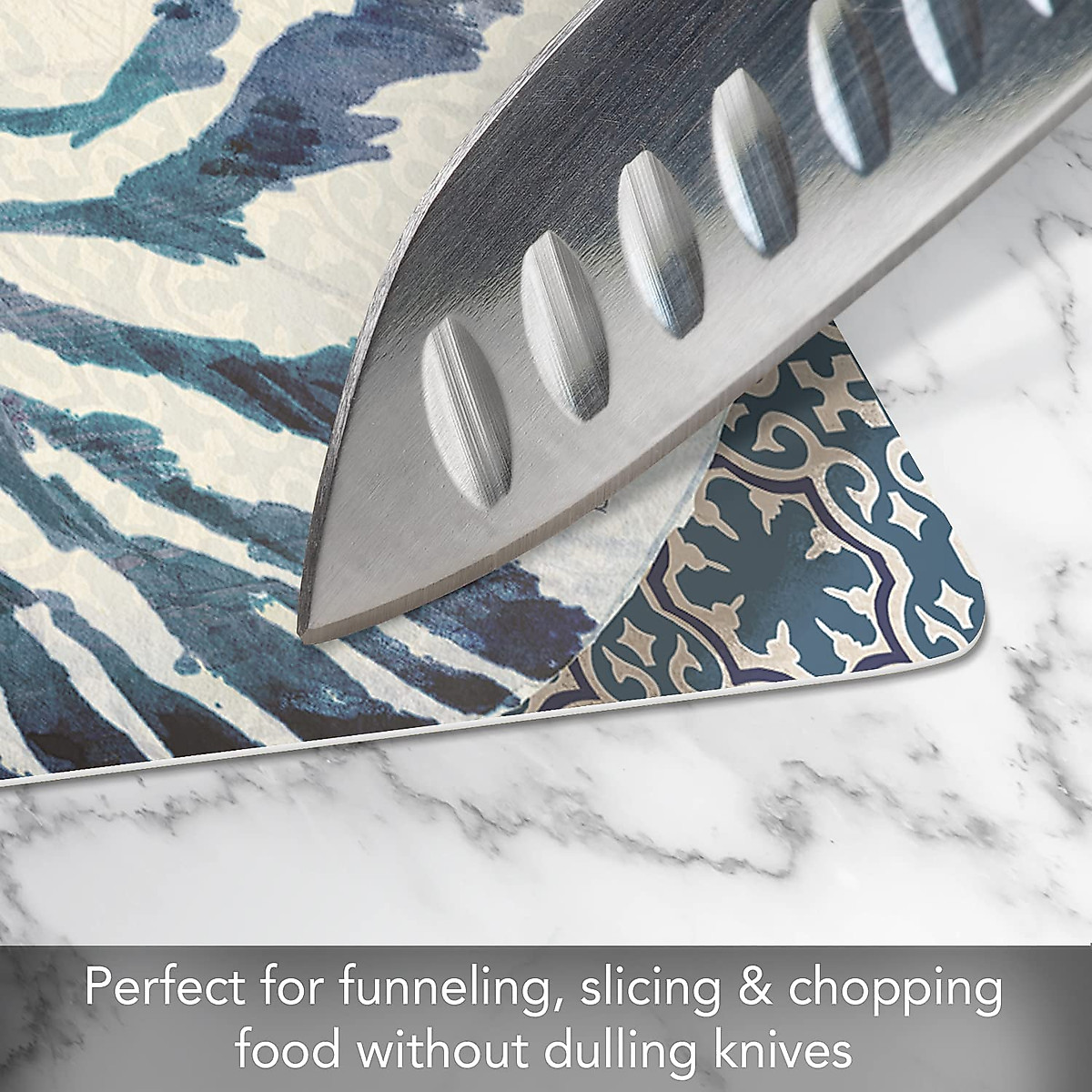 Cut N' Funnel Tide Pool Shells Designer Flexible Plastic Cutting Board Mat, 15" x 11.5", Made in the USA, Decorative, Flexible, Easy to Clean