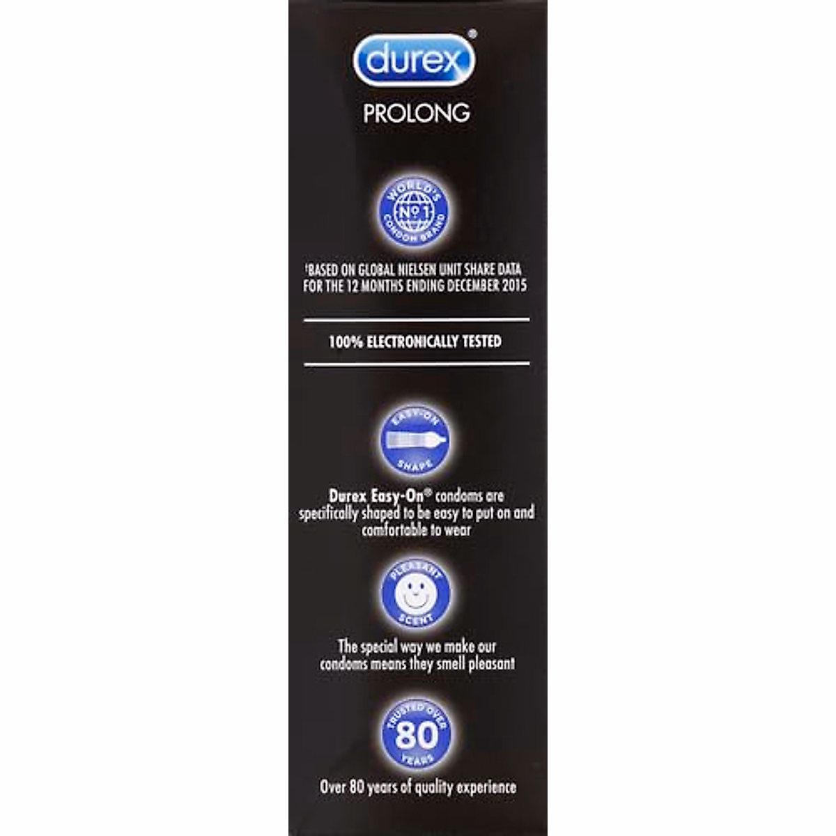 Durex Condom Prolong Natural Latex Condoms, 12 Count - Ultra Fine, ribbed and dotted with delay lubricant, Regular Fit