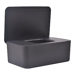 Wipes Dispenser, Baby Wipe Holder with Lids, Keeps Wipes Fresh, Refillable Wipes Container with Sealing Design, Bathroom Wipes Pouch Case (Black)