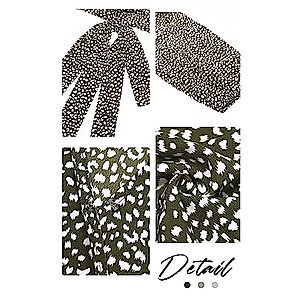 PRETTYGARDEN Women's Long Sleeve V Neck Leopard Print Ruffle Maxi Dress Tie Waist Boho Chiffon Flowy Long Dress (Green, Small)