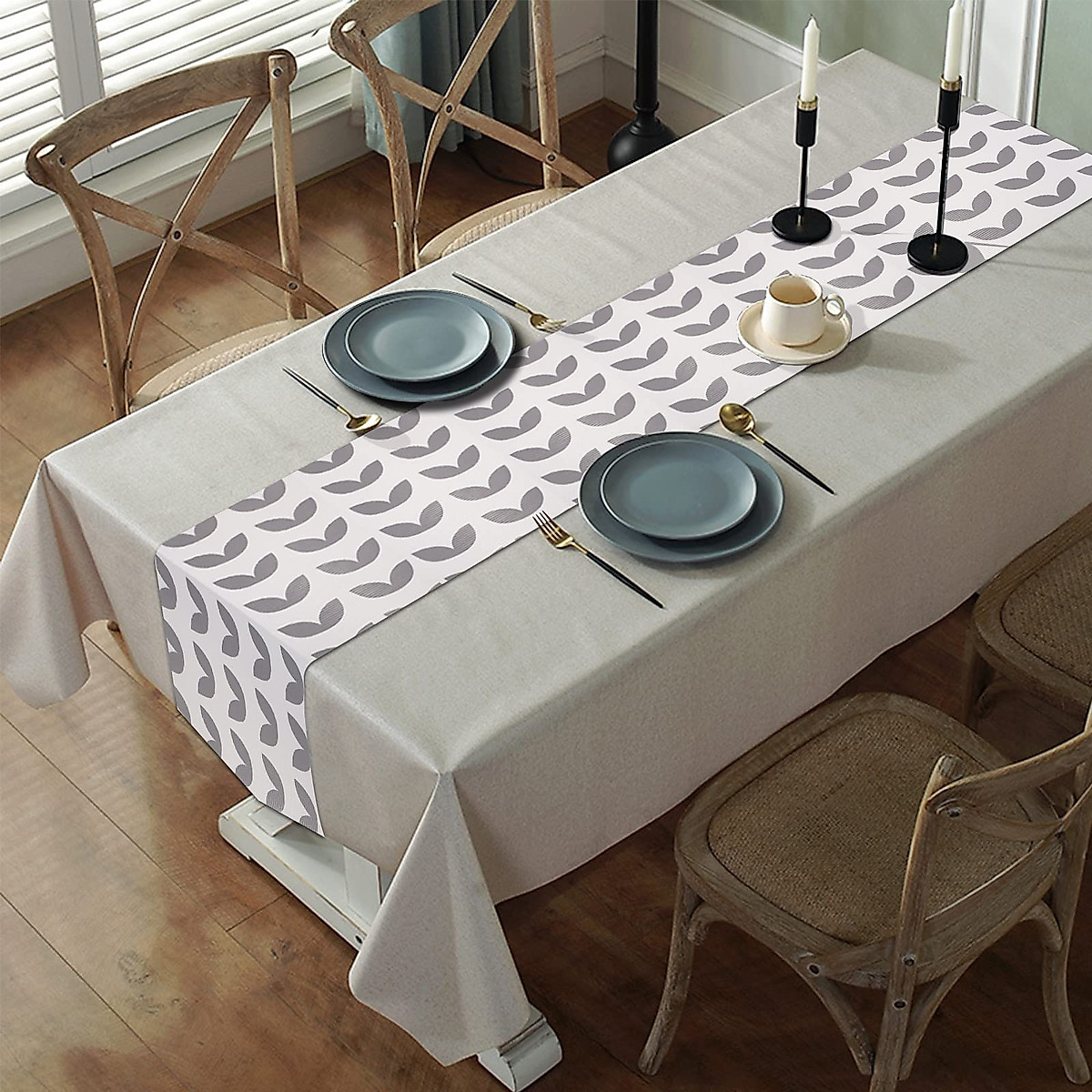 Shelf Liners for Kitchen Cabinets, 11 Inch x 20 FT, Plastic Shelf Liner, Non Adhesive Kitchen Drawer Cabinet Liner for Pantry/Wire Shelves/Fridge/Drawer/Dresser (White and Grey, 11 inches x20 Feet)