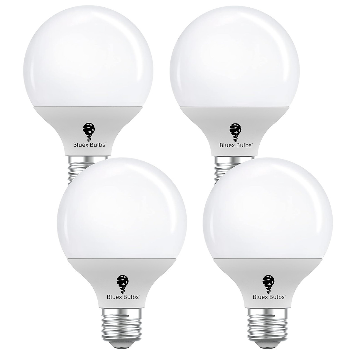 4 Pack LED G25 Vanity Globe Light Bulbs Bulbs 6W - 3000K Warm White 60W Equivalent 500 Luemns E26 Base 120V - Vanity Light Bulbs for Bedroom, Kitchen (3000K - Warm White, Non-Dimmable 4 Pack)