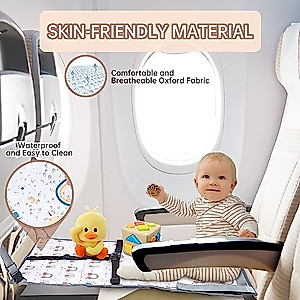 Airplane Seat Extender for Kids, Portable Toddler Airplane Bed, Baby Airplane Hammock Travel Essentials for Kids, 31.1x17.3in Foldable, Comfortable, Waterproof, Durable and Safe