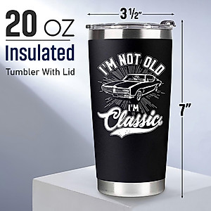 Christmas Gifts for Men, Gifts for Dad 20oz Tumbler Cup - Funny Gift Idea for Husband, Grandpa, Fathers Day, Him From Daughter, Son, Kid - 30th, 40th, 50th, 60th, 70th, 80th Men Birthday Gift Ideas