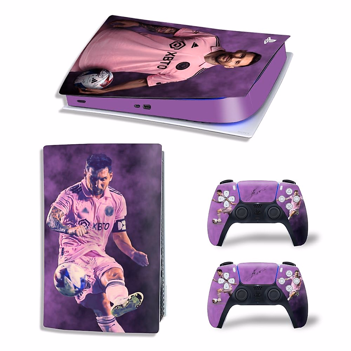 InnaGeek - Protective Skin Sticker Vinyl for PS5 Digital Edition Messi Pink