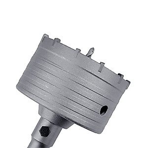 4 inch / 102mm Concrete Hole Saw with 220mm SDS Plus Shank Connecting Rod,GUICGOC Tungsten Carbide Teeth Cement Hole Saw for Cement Brick Concrete Stone Wall (4 inch / 102mm)