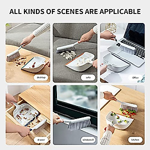 Small Dustpan and Brush Set Mini Broom and Dustpan Set, Dust Pan Brush Nesting Tiny Cleaning Broom, Small Broom and Dustpan Set for Desk, Table, Home, Kitchen Necessities