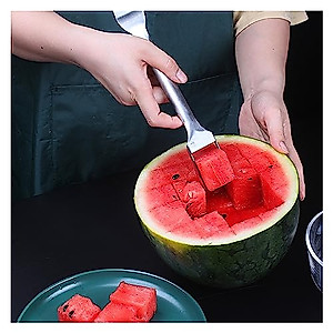 fruit knife Watermelon fork slicing tool stainless steel double-headed watermelon cutting fork dicing tool (2 pieces) Suitable for cutting watermelons