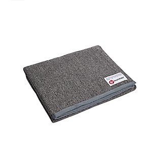Manduka Yoga Cotton Blanket - Yoga Prop and Accessory, Roll, Fold, Stack to Support, Made of Cotton, 68 inch (172cm), Thunder Grey
