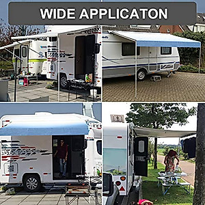 RV Awning Fabric Replacement Waterproof Vinyl Shade Screen for Awnings Camping Universal Fit Fabric Sun Shade UV Sun Blocker Canopy RV Awning Shade Shelter Fabric - 17' (Fabric 16'2")