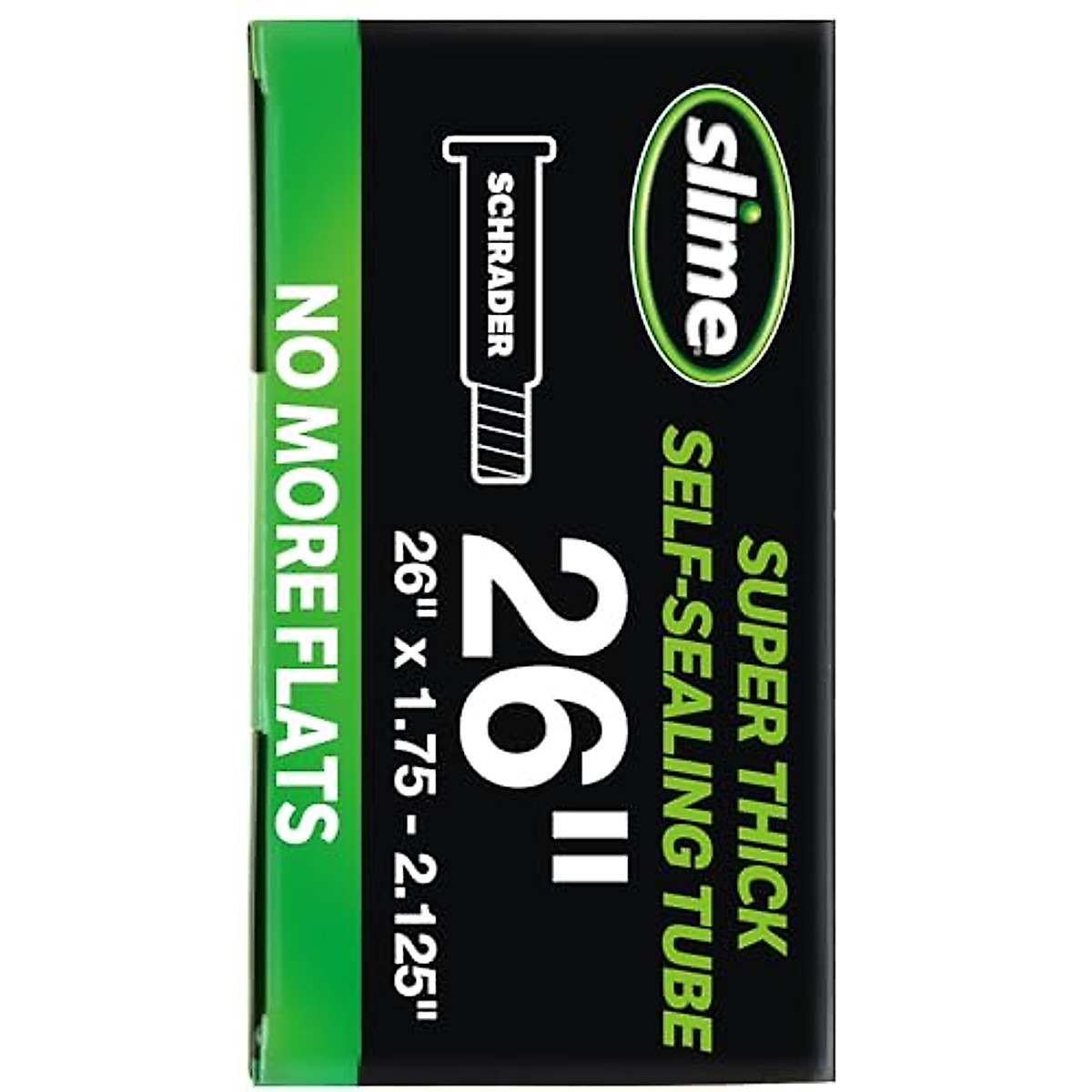 Slime 30081 Bike Inner Tube with Slime Puncture Sealant, Super Thick, Extra Strong, Self Sealing, Prevent and Repair, Schrader Valve, 26" x 1.75-2.125"