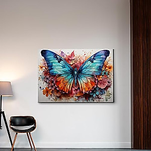Abstract Painting Buy Canvas Wall Art, Butterfly Painting Art, Butterfly canvas, bedroom Butterfly wall art,Watercolor abstract Butterfly canvas painting