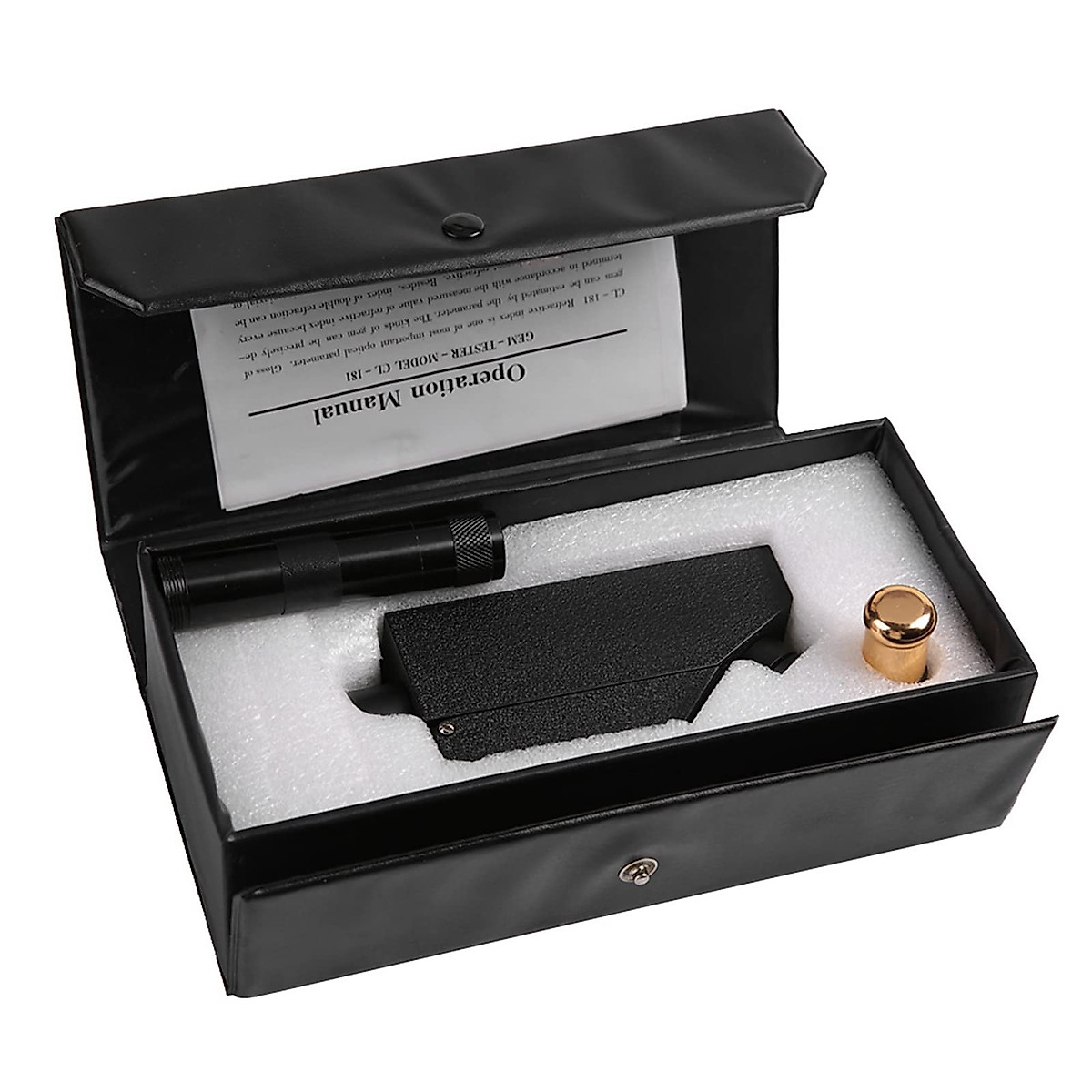 Leftwei Gem Refractometer, Professional Gemstone ldentification Gem Refractometer Refractive Index Meter Jewelry Test Tool with 3 ML Reflective Index Fluid for Gemologists, Jeweler