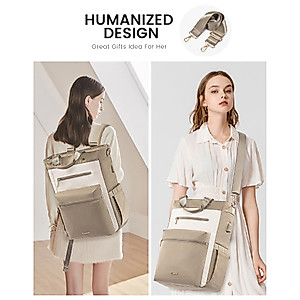 LOVEVOOK Laptop Backpack for Women 17 Inch Laptop Bag with USB Port Wide Open Work Tote Bag Convertible Casual Daypack Business Computer Travel Backpack Purse Teacher Nurse Bag