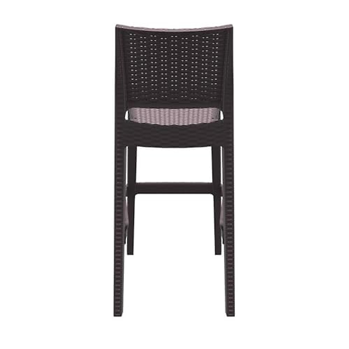 Home Square 30" Resin Wickerlook Patio Bar Stool in Brown - Set of 2