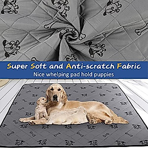 Bulubaky Upgrade Heavy Absorbency Washable Dog Pee Pads, Reusable Dog Training Pads, Non-Slip Quick Dry Whelping Pads for Dogs, Puppy Pads for Incontinence, Crate, Playpen (36''x72''-2pack)